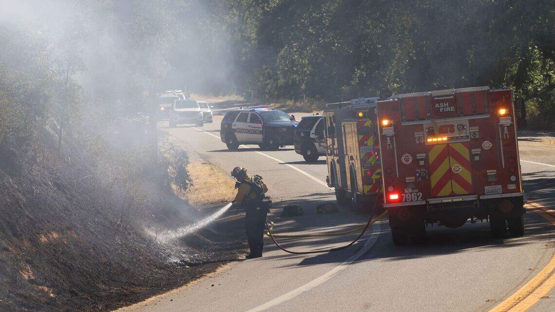 Brush fire closes Highway 41 West in SLO County CA | San Luis Obispo ...