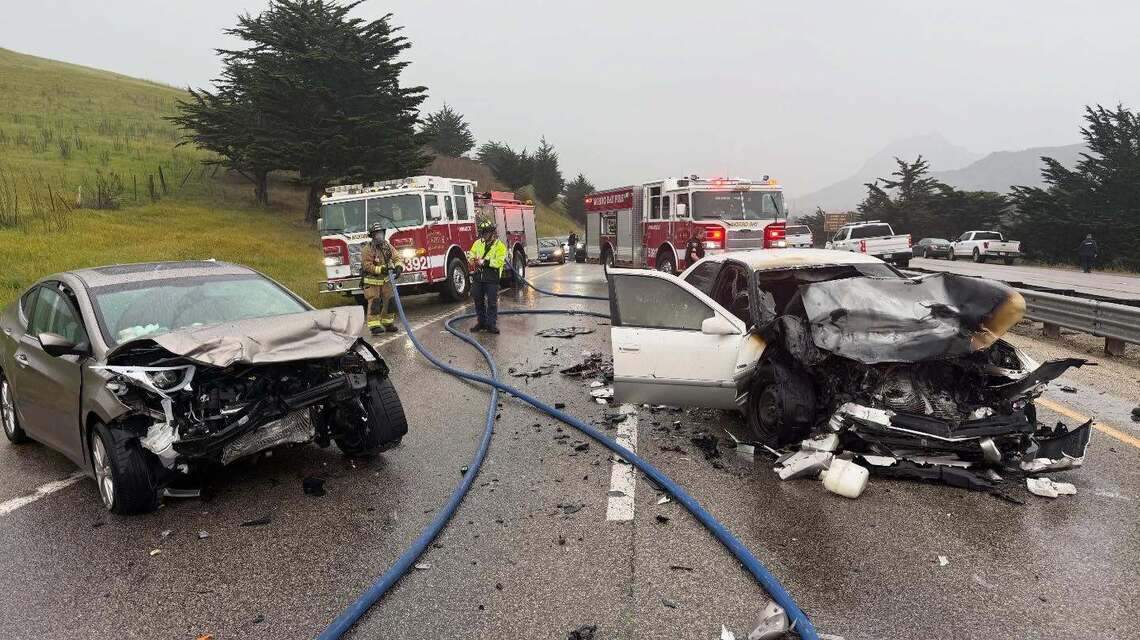 Wrong-way driver on Highway 1 crashes, starts vehicle fire | San Luis ...
